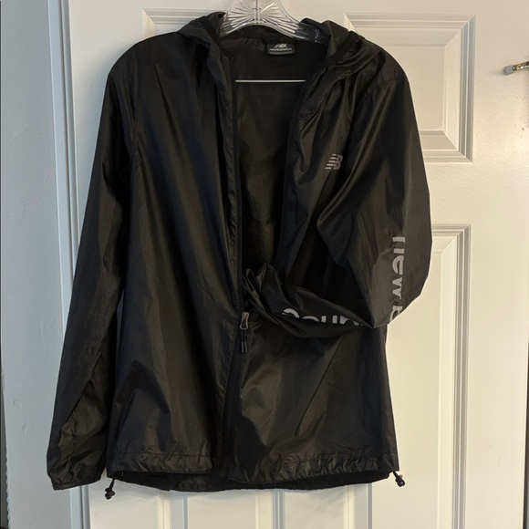 New Balance | Jackets & Coats | New Balance Black Hooded Windbreaker ...